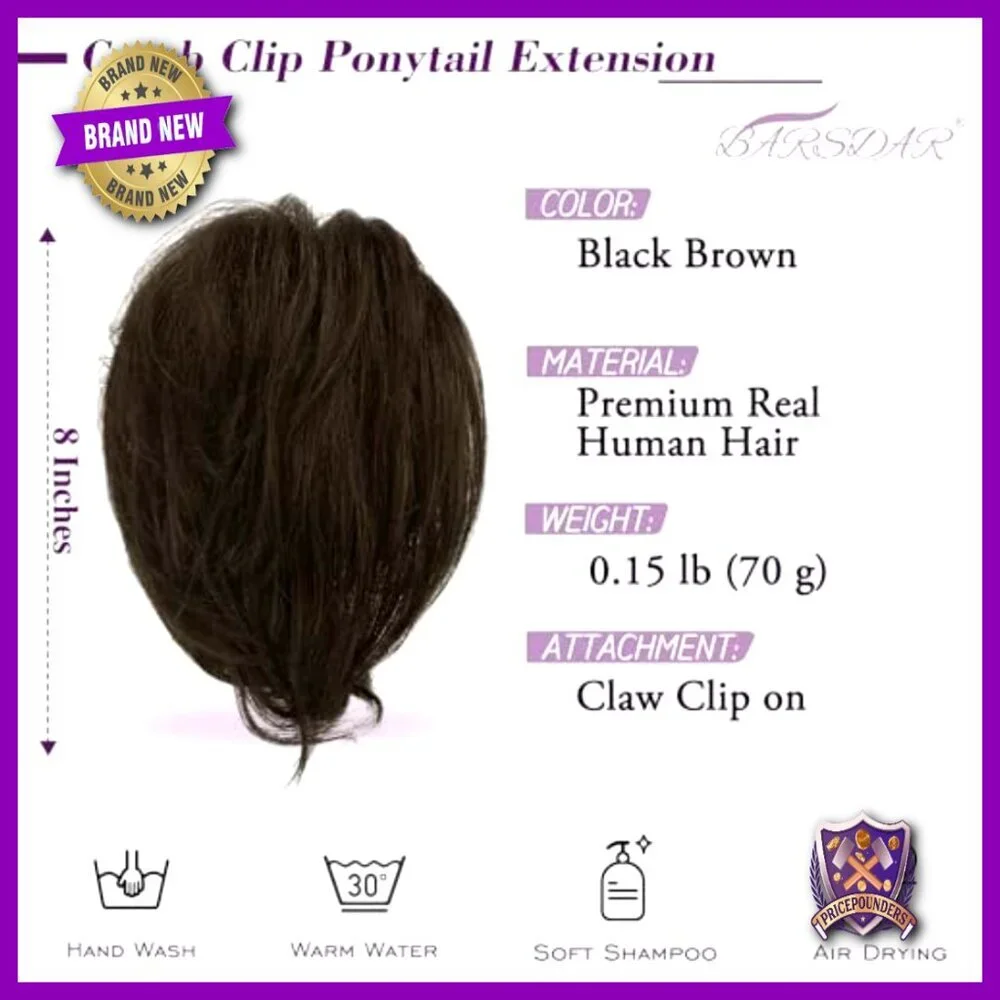 Accessories | Short Human Hair Ponytail Extension With Bendable Metals ...